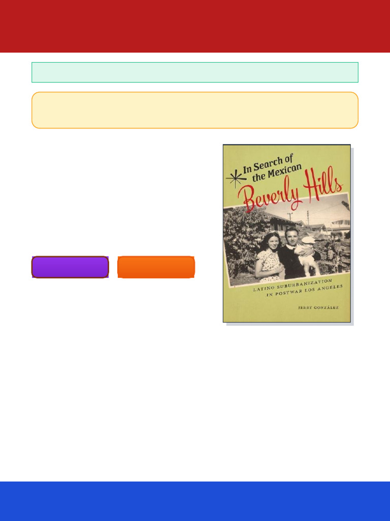 In Search of The Mexican Beverly Hills: Latino Suburbanization in ...