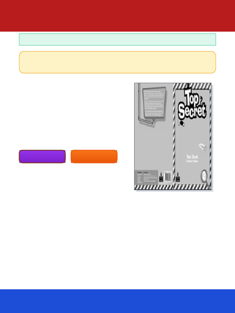 Top Secret 2 Test Book Teacher S Edition O'Brien Kathleen. Ebook ...
