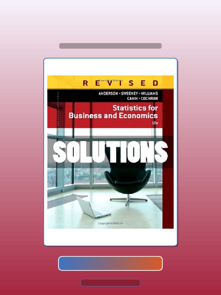 Statistics For Business and Economics Revised 12th Ed Anderson Ebook ...