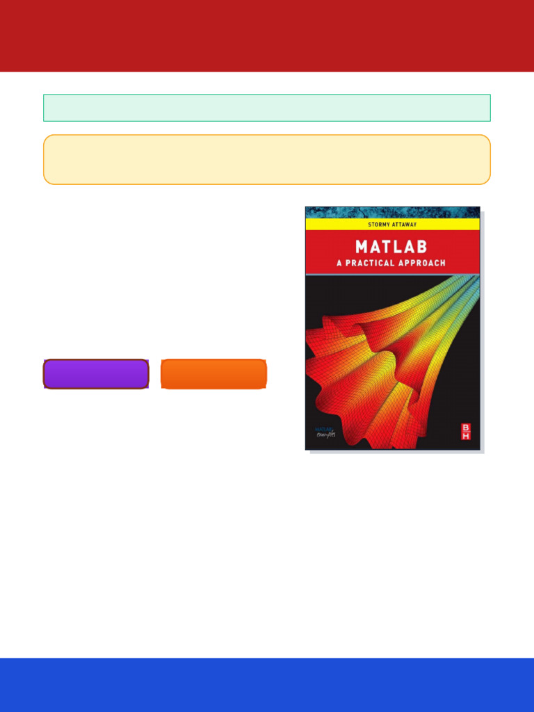 Matlab A Practical Introduction to Programming and Problem Solving 1st ...