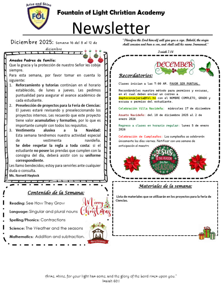 Newsletter W16 2nd Grade | PDF