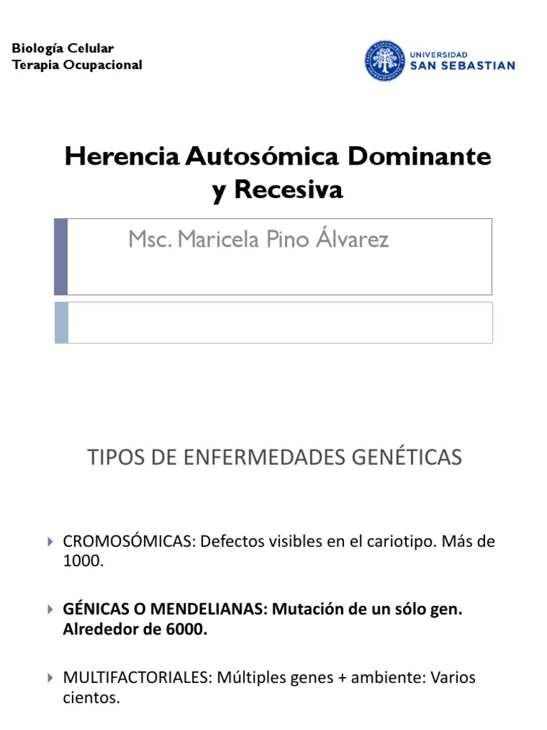 Herencia Autosomica Dominante y Recesiva To | PDF | Mutación ...