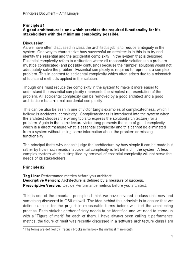 Principles Document - Amit - Limaye | PDF | Modularity | Complexity