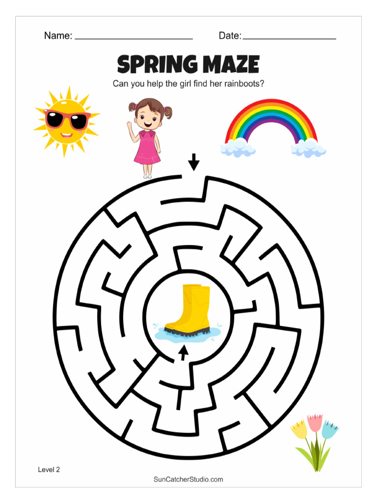 Printable Spring Maze Worksheet 2 | PDF
