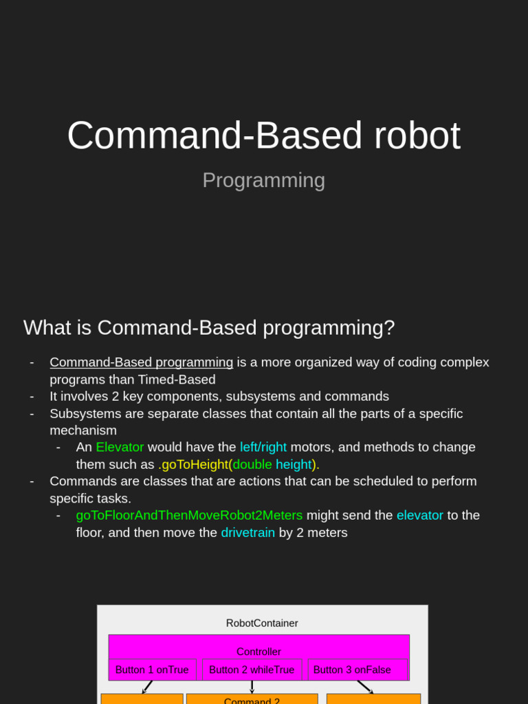Command Based Robot | PDF | Boolean Data Type | Constructor (Object ...