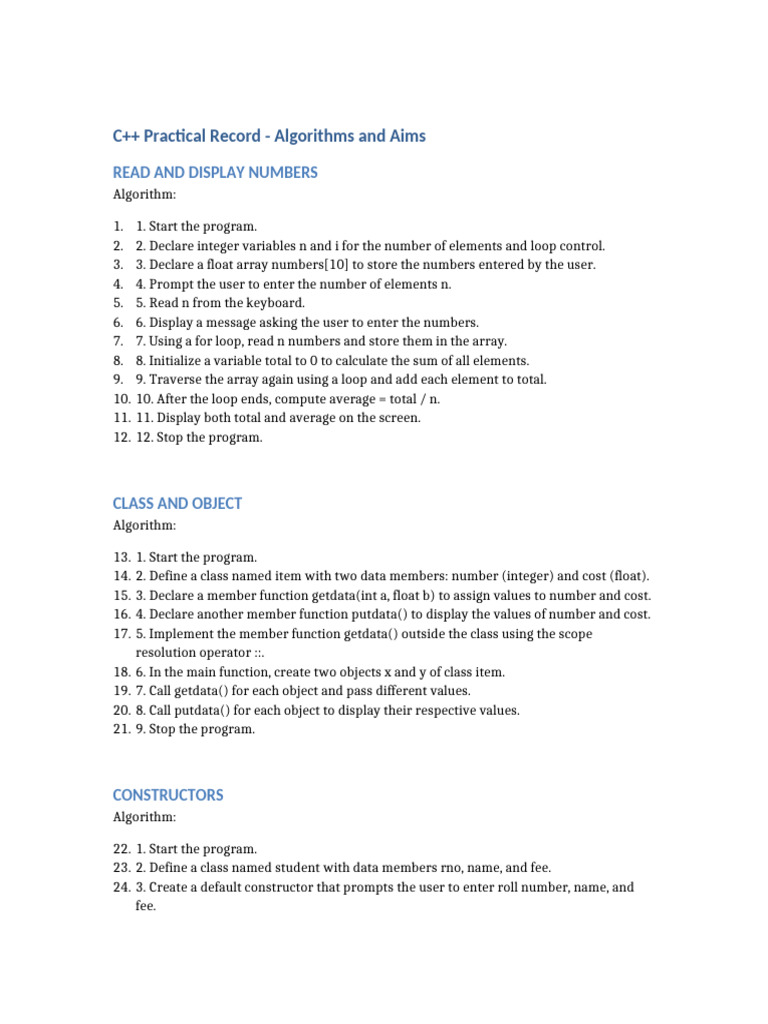 C++ Algorithms for Data Handling | PDF | Computer Program | Programming