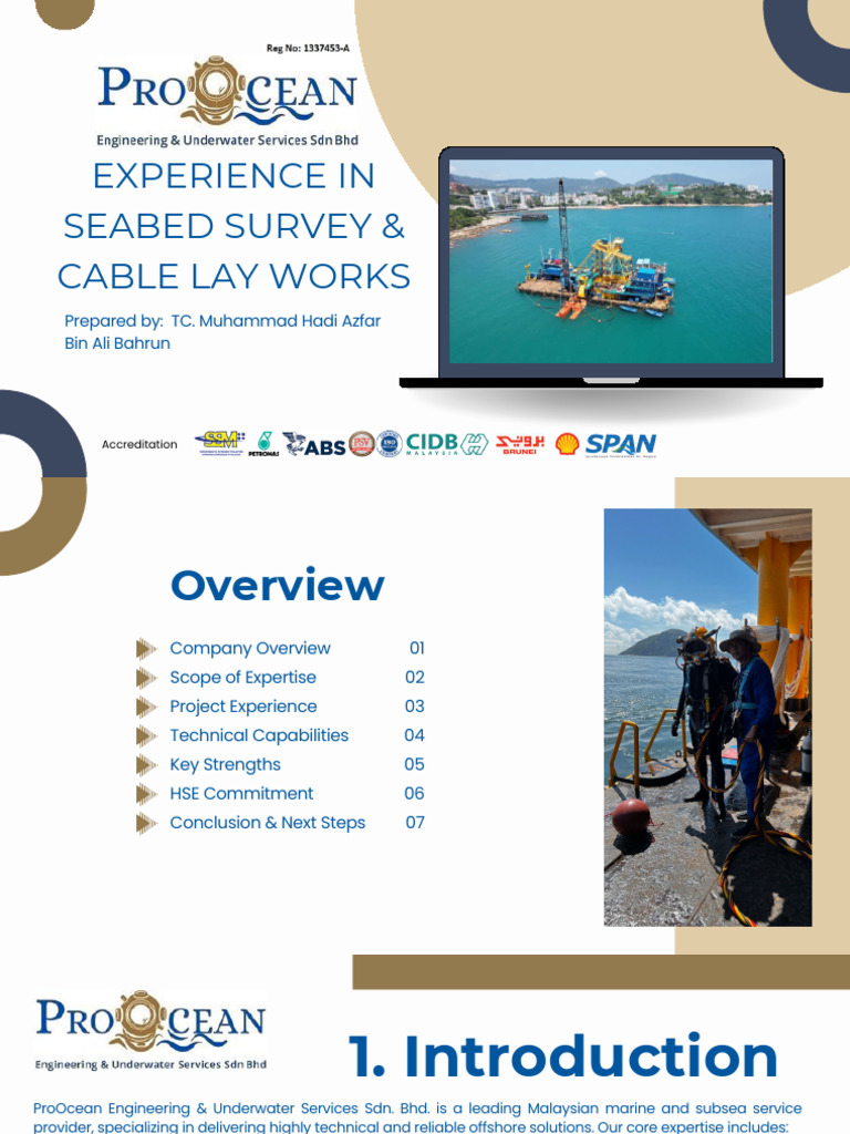 Experience in Seabed Survey & Cable Lay Works | PDF | Underwater Diving ...