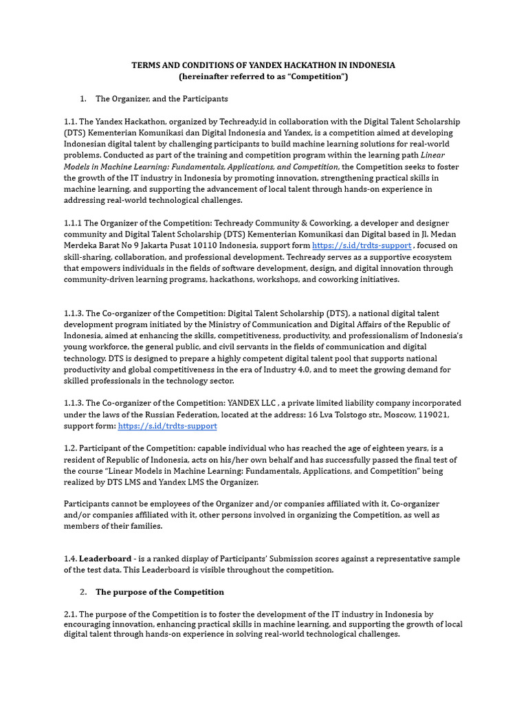 Hackathon rules | PDF | Comma Separated Values