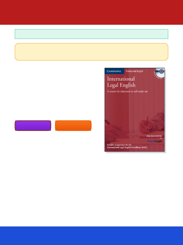 International Legal English Student S Book 2nd Edition Amy Krois ...