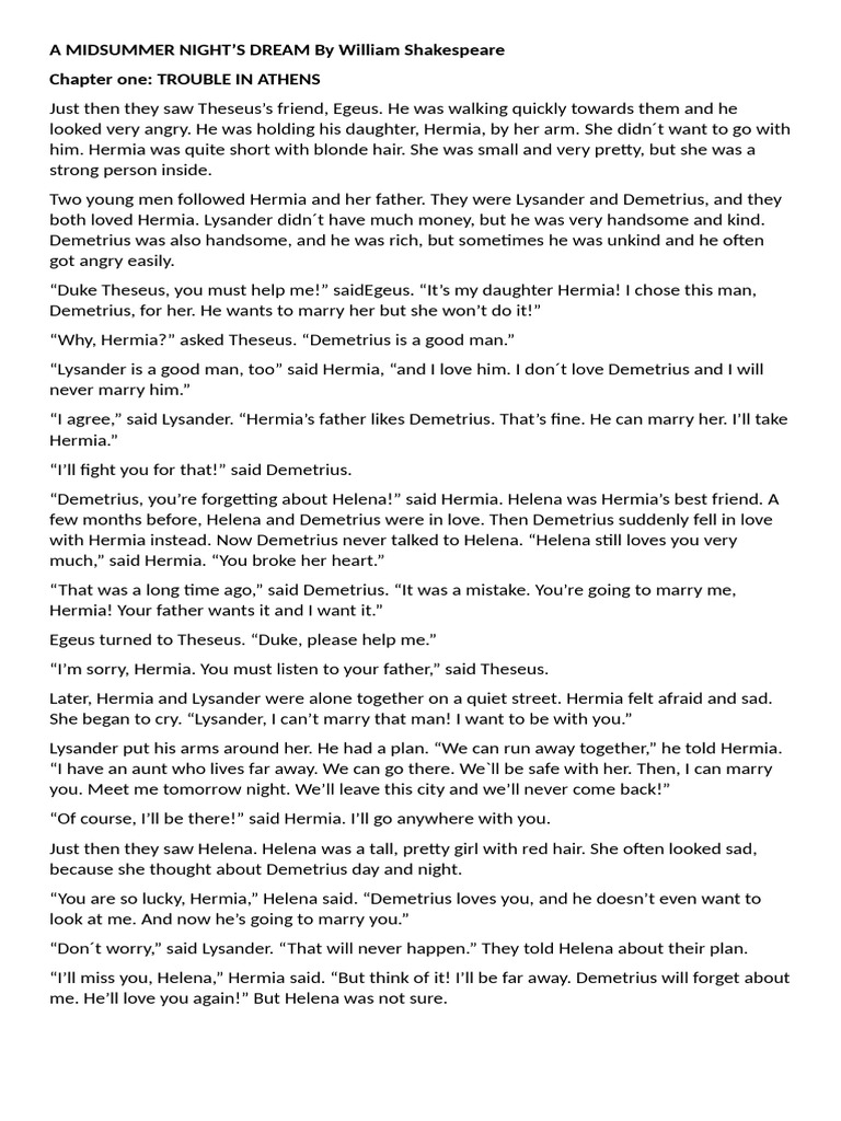 A Midsummer Night's Dream: Love's Conflicts | PDF | A Midsummer Night's ...