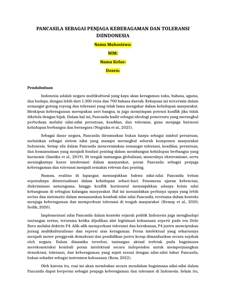 Pancasila: Penjaga Toleransi Indonesia | PDF