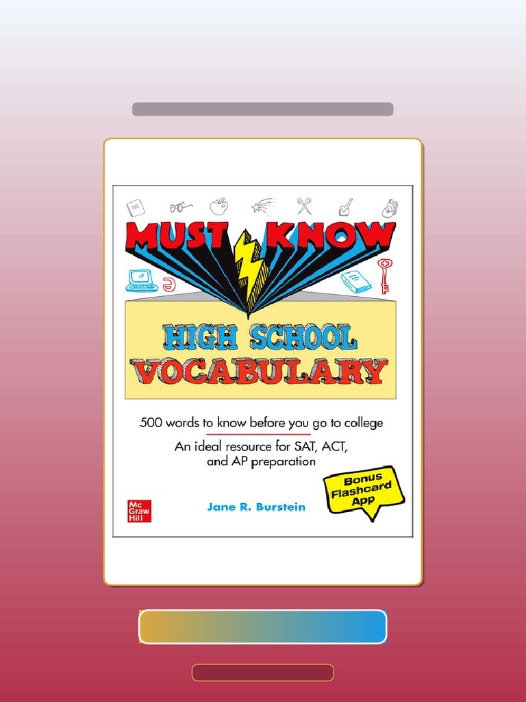 Test Bank of Must Know High School Vocabulary Jane R Burstein | PDF ...