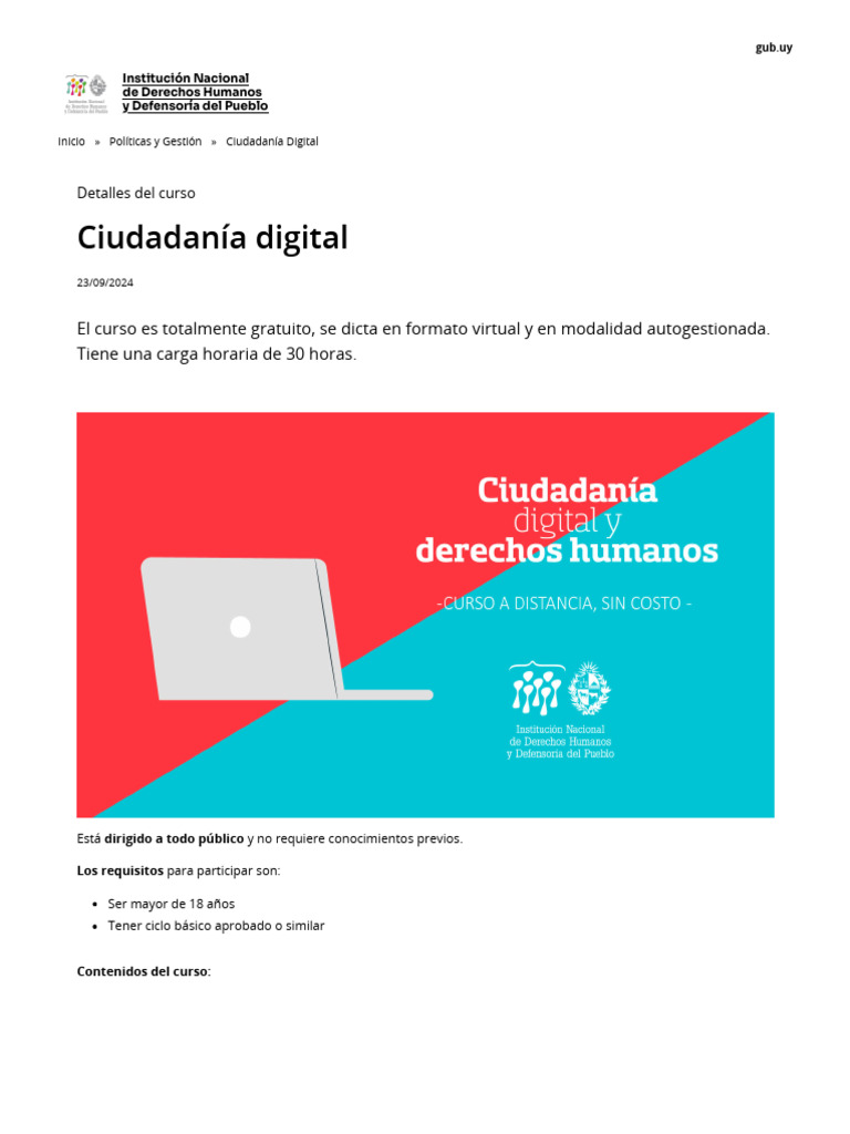 Curso Gratuito de Ciudadanía Digital | PDF | Derechos humanos