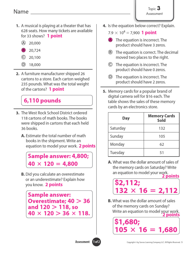 Math Assessment Practice Questions | PDF