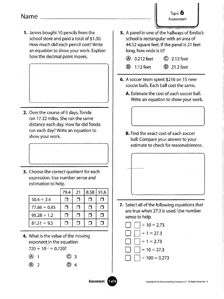Envision Topic 6 g5 | PDF