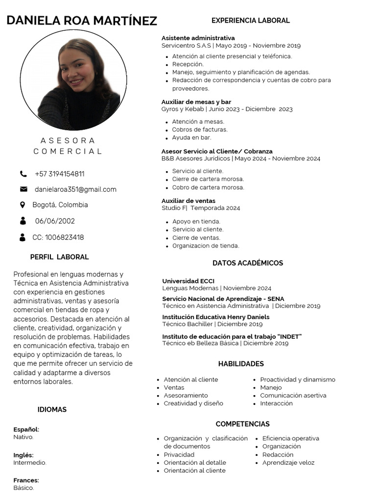CV Daniela Actual PDF | PDF | Aprendizaje | Cognición