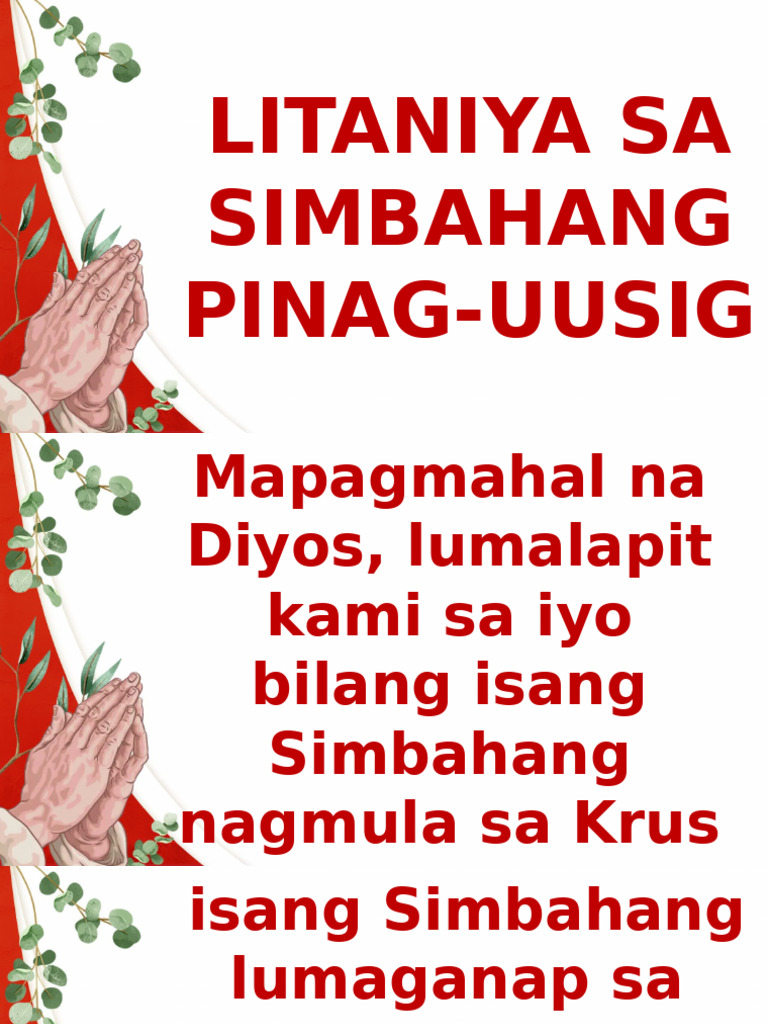 LITANY FOR THE CHURCH UNDER PERSECUTION (TAGALOG) | PDF