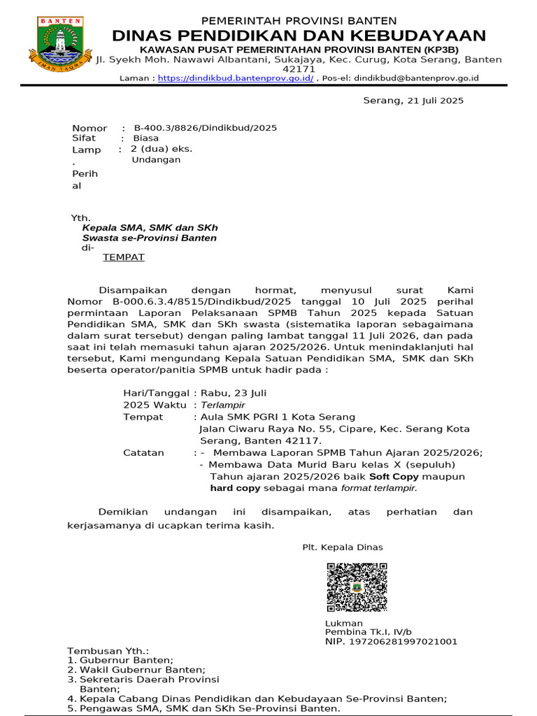 Surat Undangan Rapat Lanjutan 23 Juli 2025 | PDF