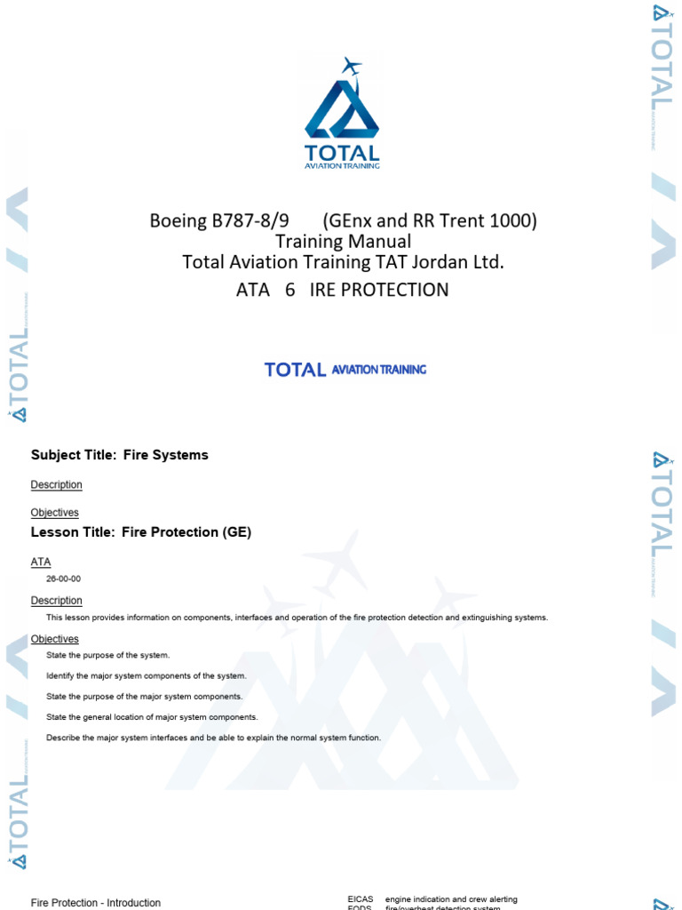 Boeing B787 Fire Protection Training Manual | PDF | Aviation