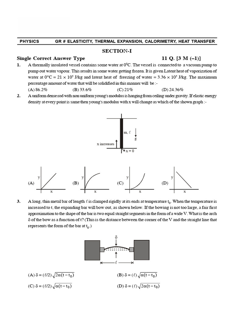 08 GR Elasticity, Thermal Expansion, Calorimetry, Heat Transfer (2 ...
