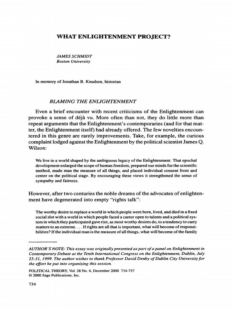 Schmidt 2000 What Enlightenment Project | PDF