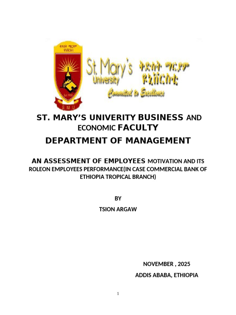 I Am Sharing 'Proposal L Tsion Argaw 1 2' With You | PDF | Motivational ...