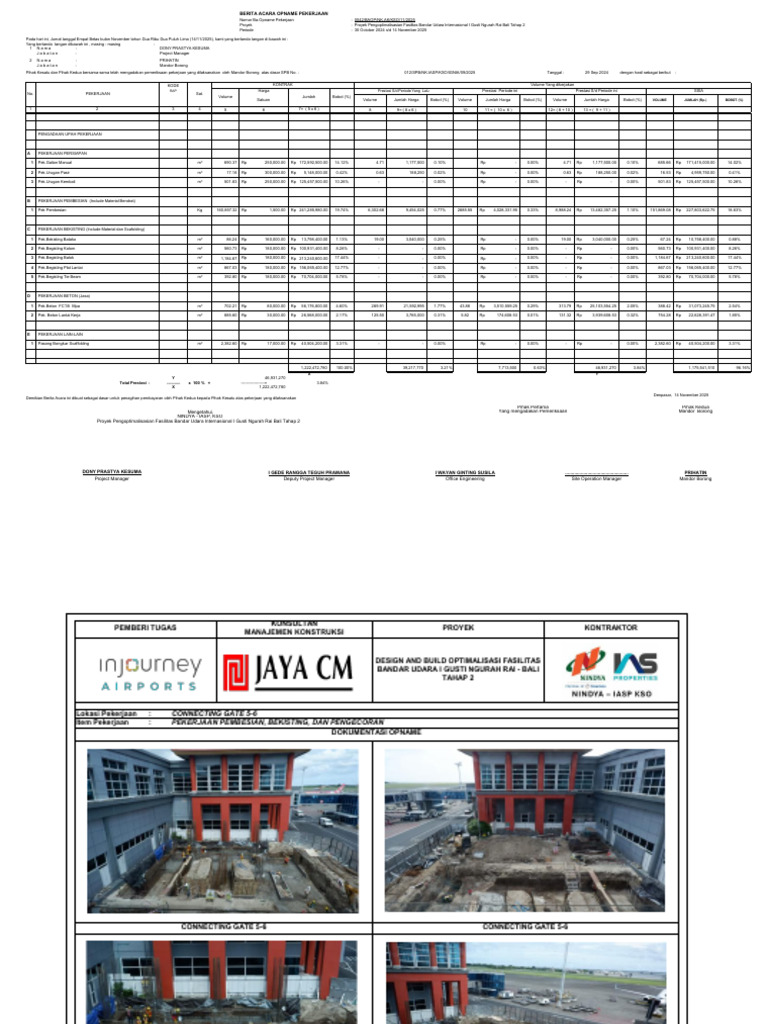 Berita Acara Opname Pekerjaan Proyek Bandara | PDF
