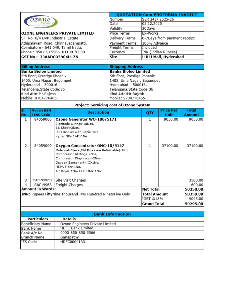 242 Banka Bioloo LTD LULU Mall Hyderabad | PDF | Payments