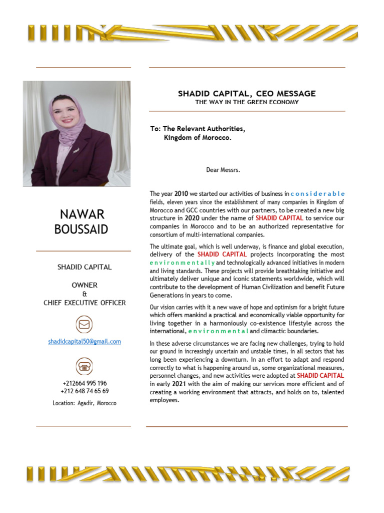 Shadid Capital: Pioneering Green Economy | PDF | United Arab Emirates ...