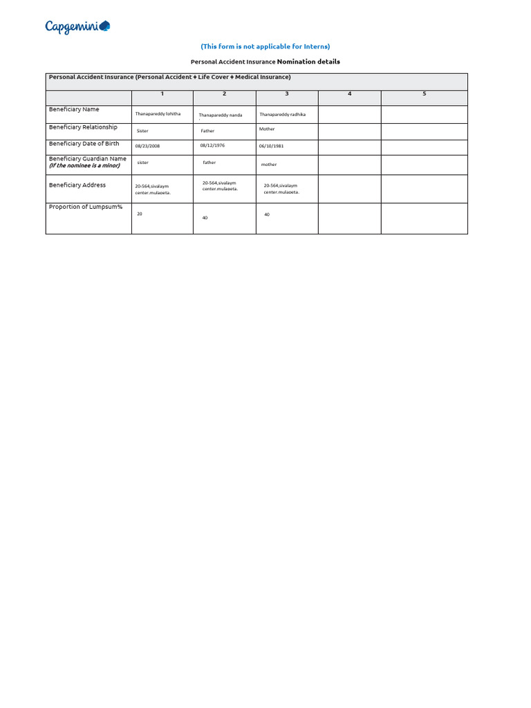 CG - Insurance - Nomination Form | PDF | Insurance | Business