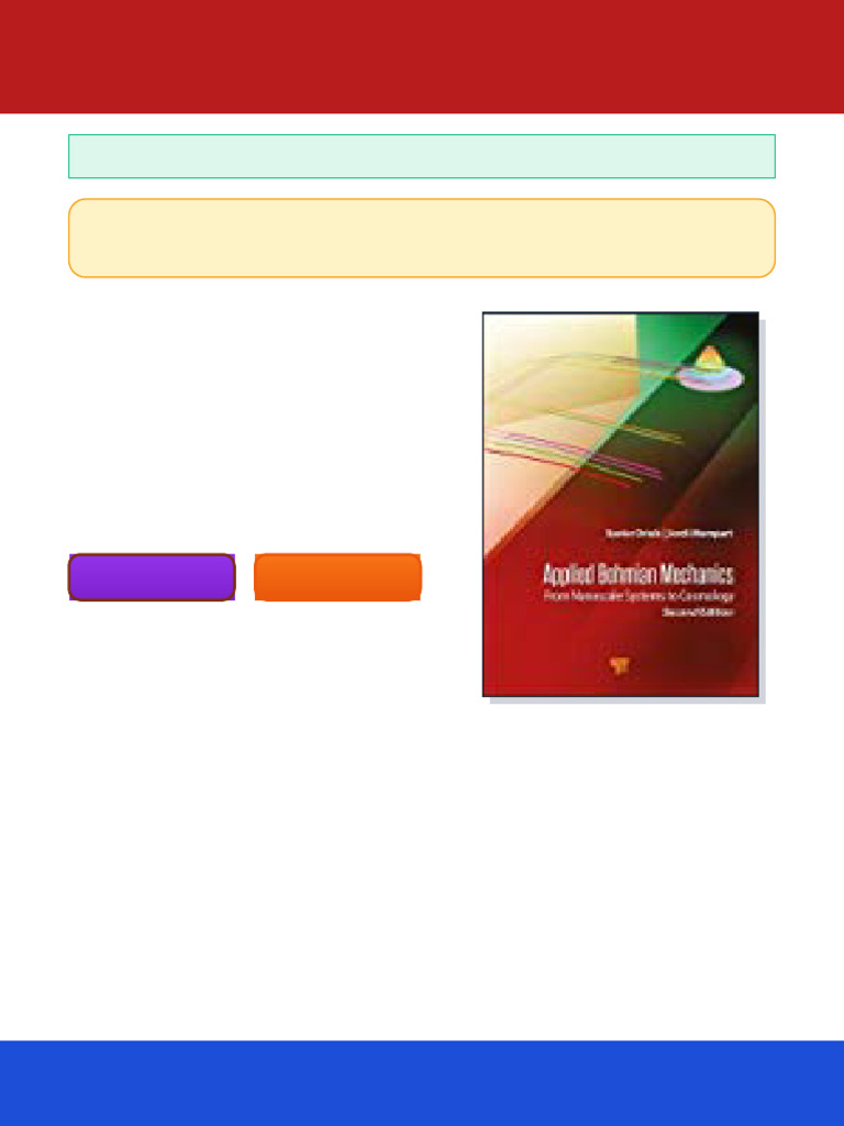 Applied Bohmian Mechanics From Nanoscale Systems to Cosmology Xavier ...