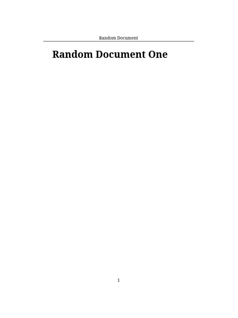Random Document One | PDF