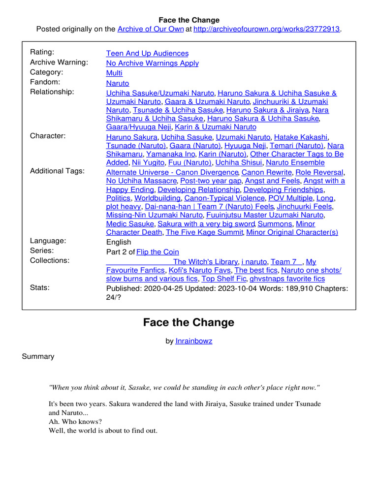 Face The Change | PDF