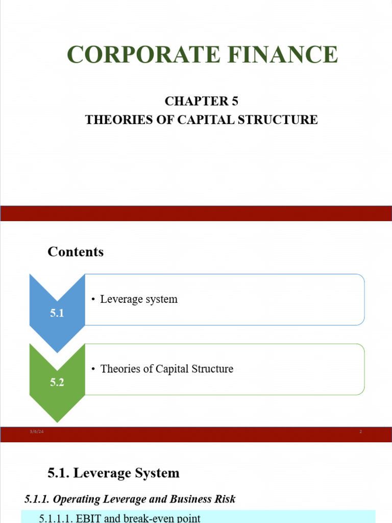 Corporate Finance 2023 Chapter 5 English | PDF | Capital Structure ...