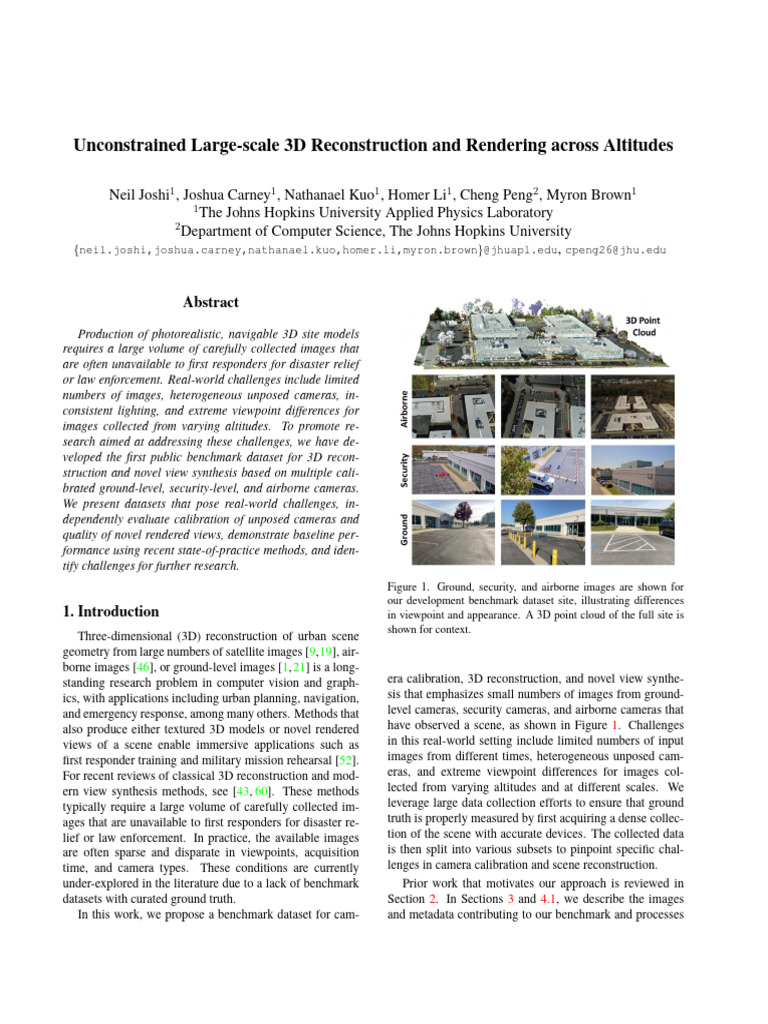 3D Reconstruction Benchmark Dataset | PDF | Computer Vision | Imaging