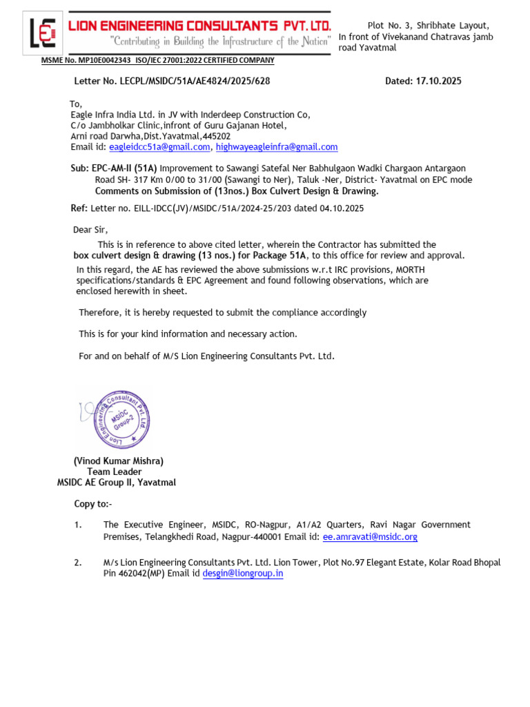Comments on Box Culvert Design Submission | PDF | Civil Engineering