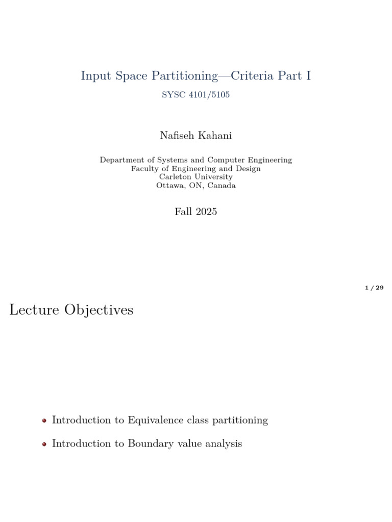 Input Space Partitioning Techniques | PDF | Function (Mathematics ...