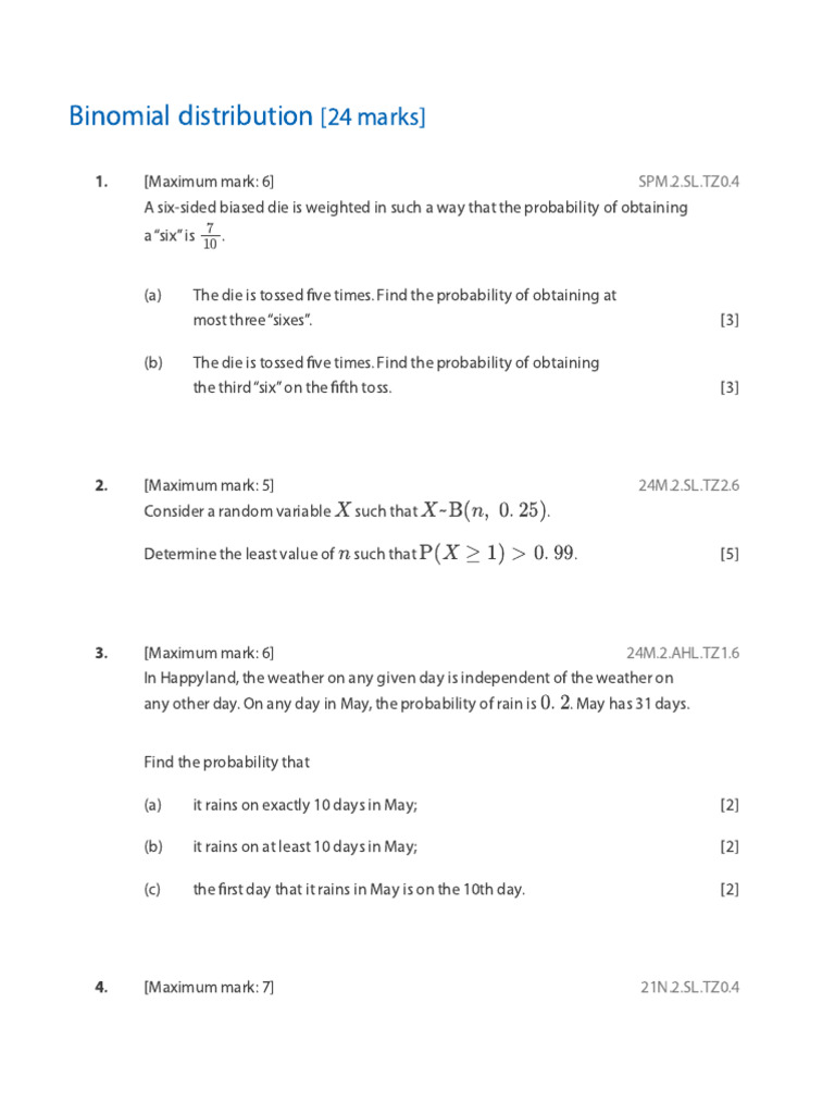 Binomial Distribution (1) | PDF