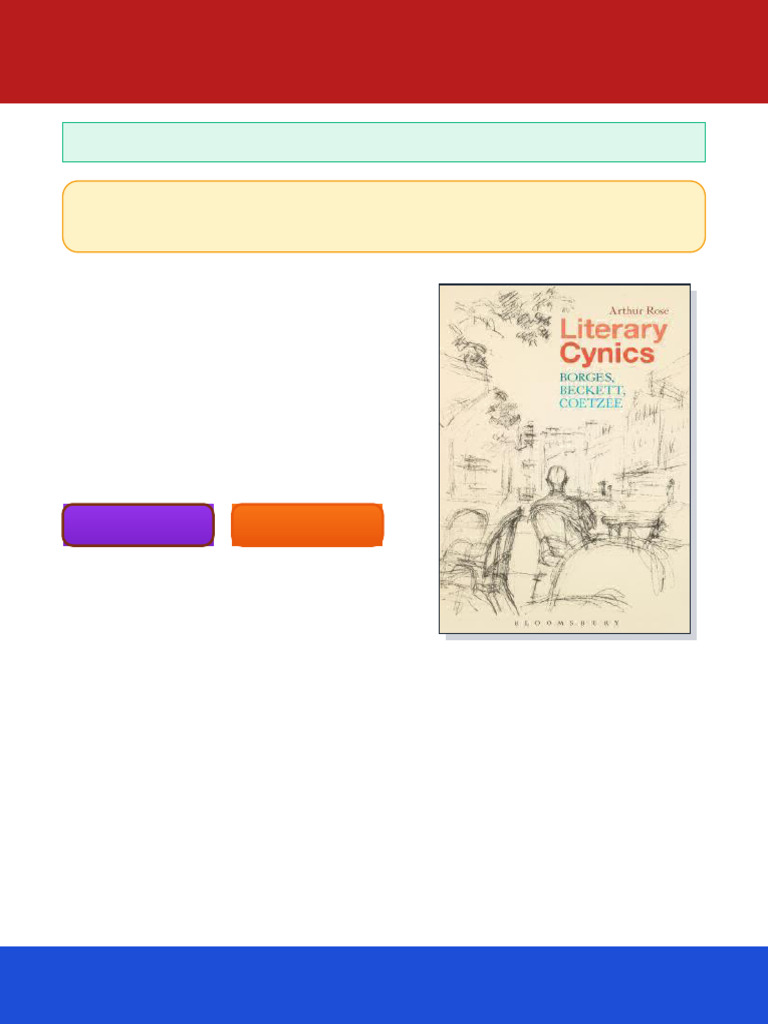 Literary Cynics Borges Beckett Coetzee Arthur Rose ebook fully ...