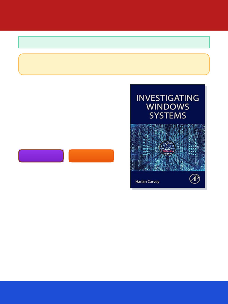 Investigating Windows Systems 1st Edition Harlan Carvey ebook open ...