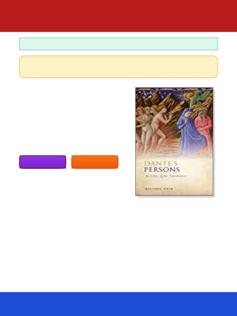 Dante's Persons: An Ethics of The Transhuman Heather Webb Ebook Clean ...