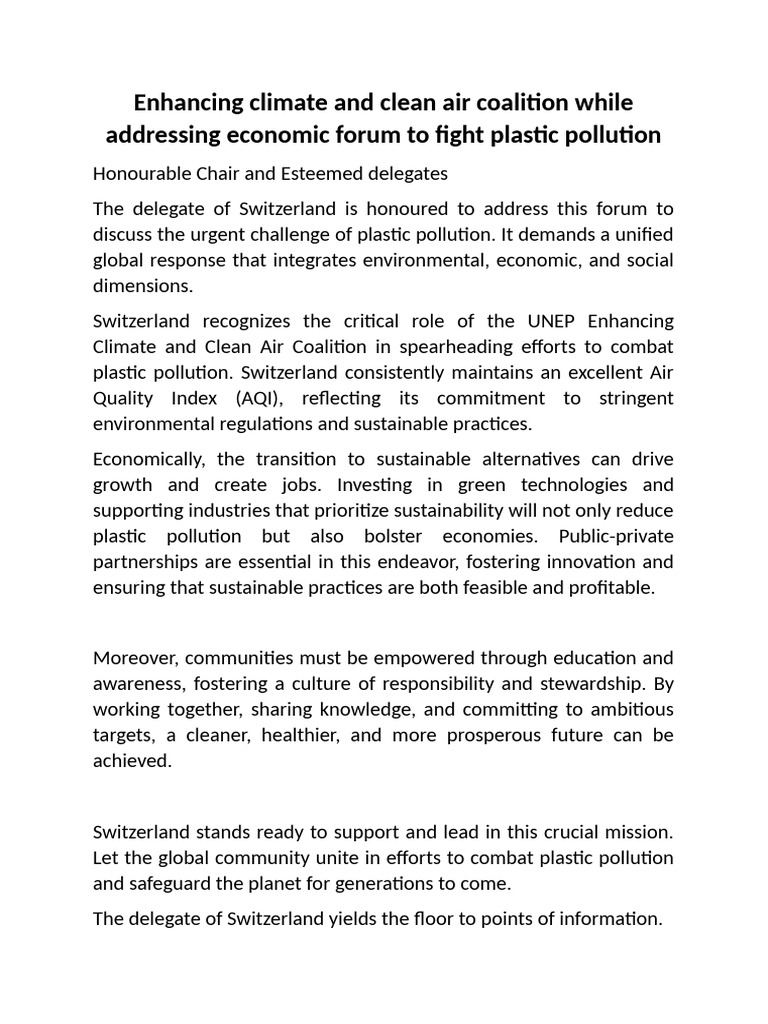 Enhancing Climate and Clean Air Coalition While Addressing Economic ...