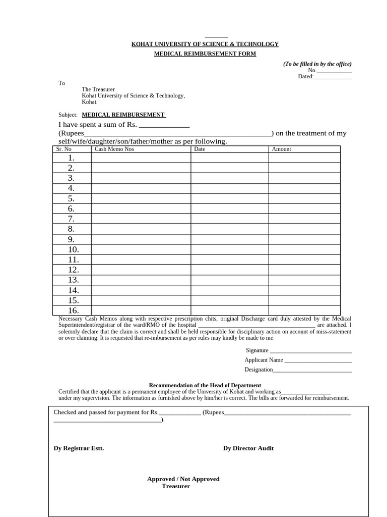 Medical Reimbursemnt Form | PDF | Chess Theory | Chess