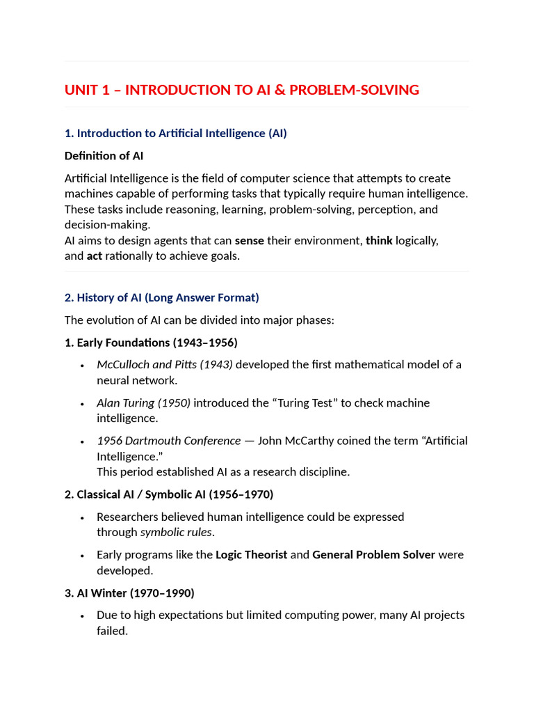 Introduction to AI and Problem-Solving | PDF | Artificial Intelligence ...