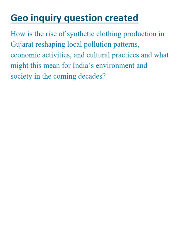 Geo Inquiry Question Created | PDF
