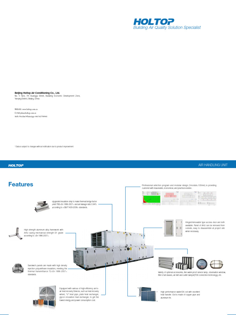 Holtop AHU General AHU | PDF | Transport Phenomena | Building Technology