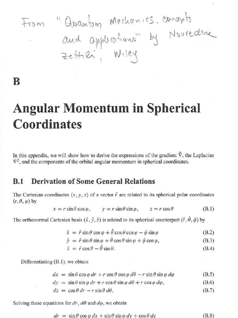 Angular Momentum, Laplacian and Gradient in Spherical Coordinates ...