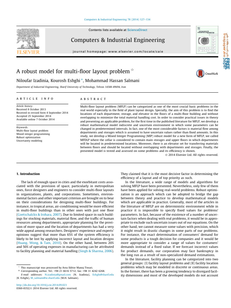 Robust Model for Multi-Floor Layouts | PDF | Mathematical Optimization ...