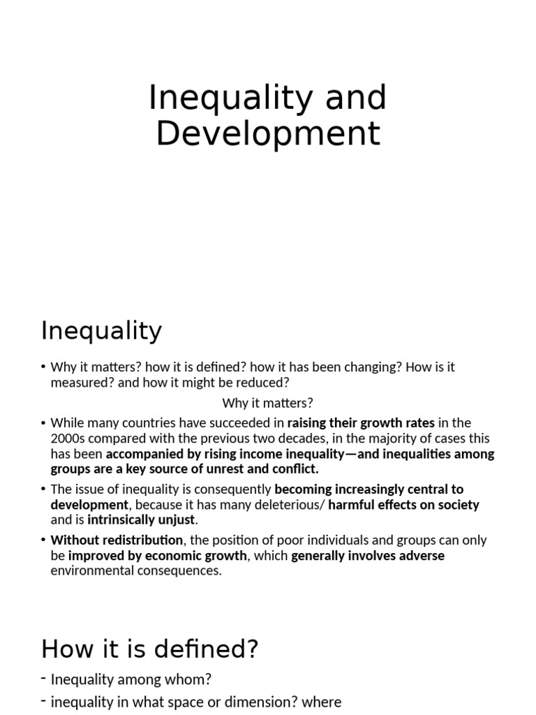 Understanding Inequality in Development | PDF | Economic Inequality ...