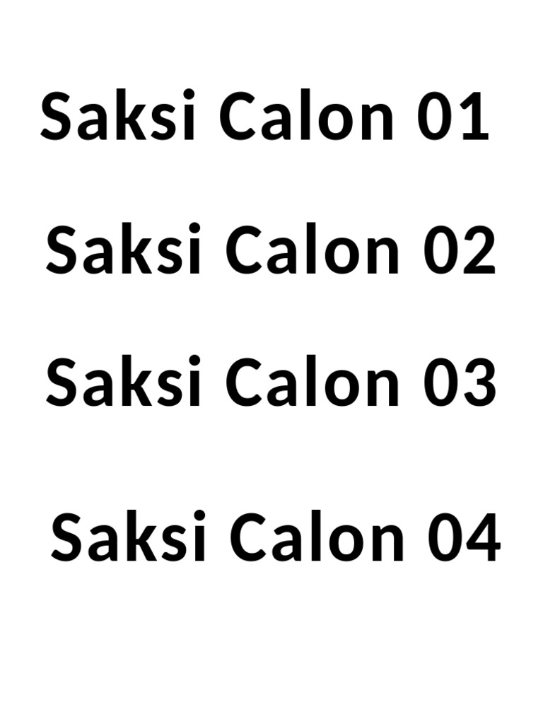 Saksi Calon | PDF